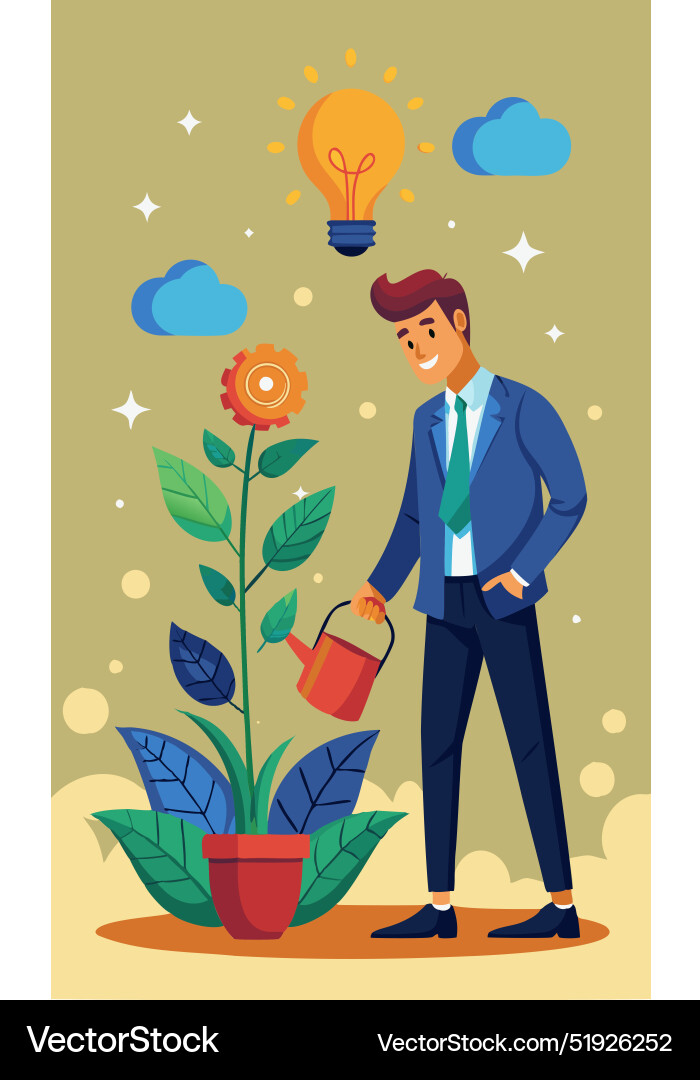 Nurturing growth and creativity Royalty Free Vector Image Nurturing growth and creativity Royalty Free Vector Image