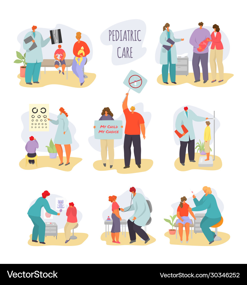 Pediatrician child doctor Royalty Free Vector Image