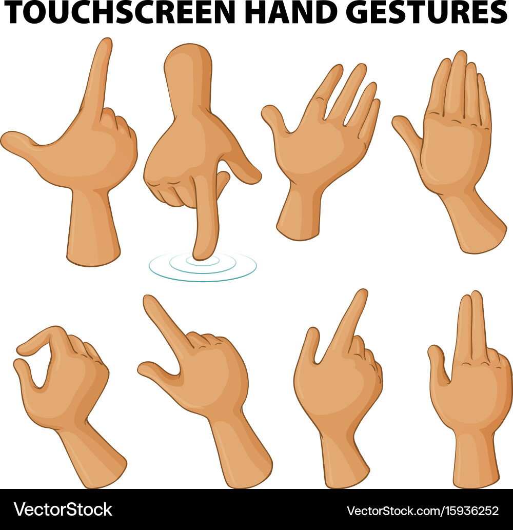 Touchscreen Hand Gestures Royalty Free Vector Image