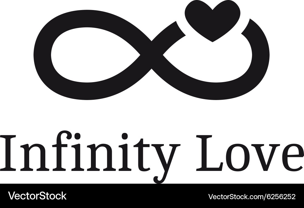 Trendy infinity sign with heart logotype Vector Image