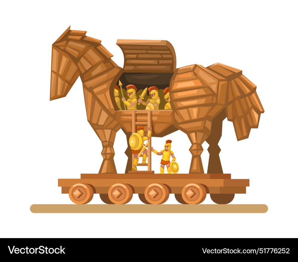 Trojan horse army Royalty Free Vector Image - VectorStock