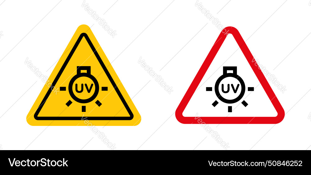Uv light do not look sign ultraviolet Royalty Free Vector