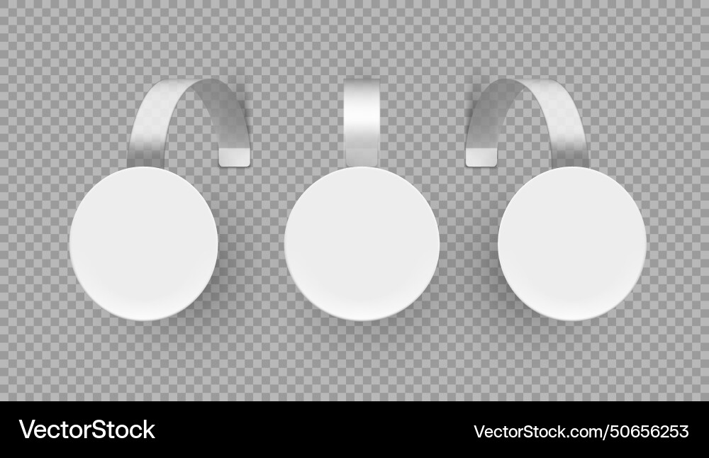 3d wobbler sale plastic tags mockup set Royalty Free Vector