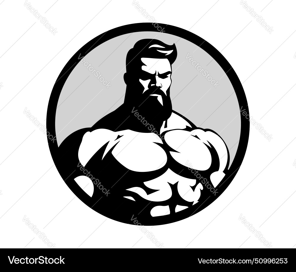 Bodybuilder silhouette gym logo Royalty Free Vector Image