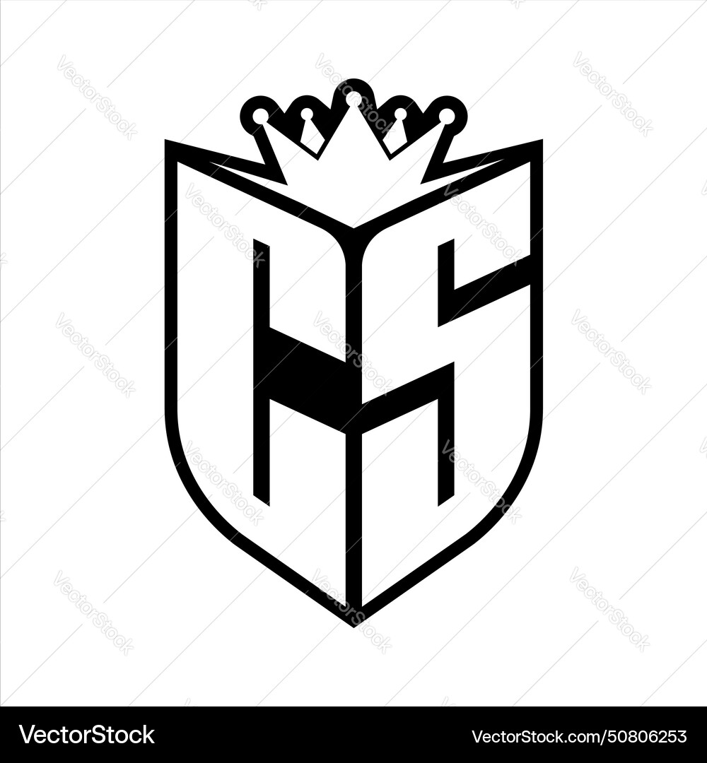 Cs letter bold monogram with shield shape Vector Image