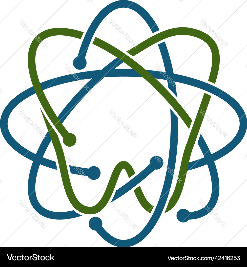 Dental science atom logo icon brand identity Vector Image