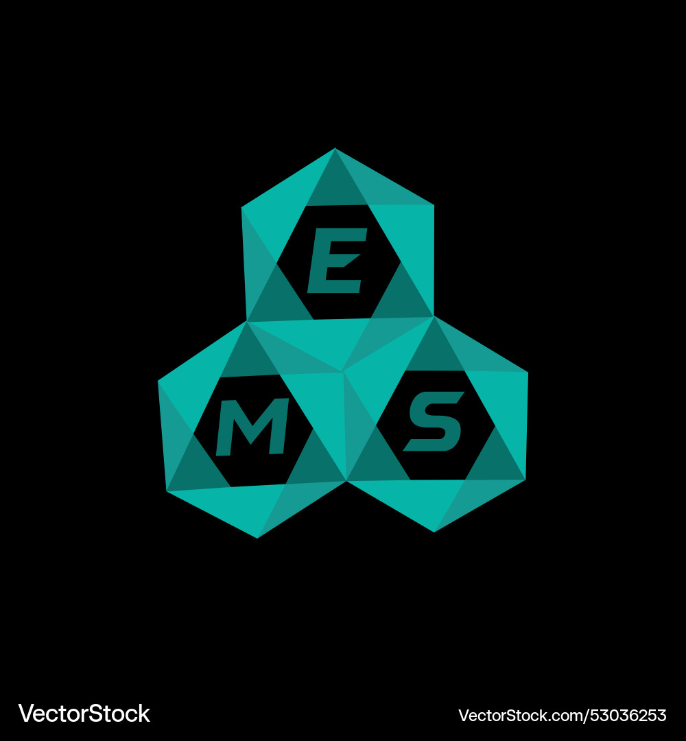 Ems creative minimalist letter logo ems unique Vector Image