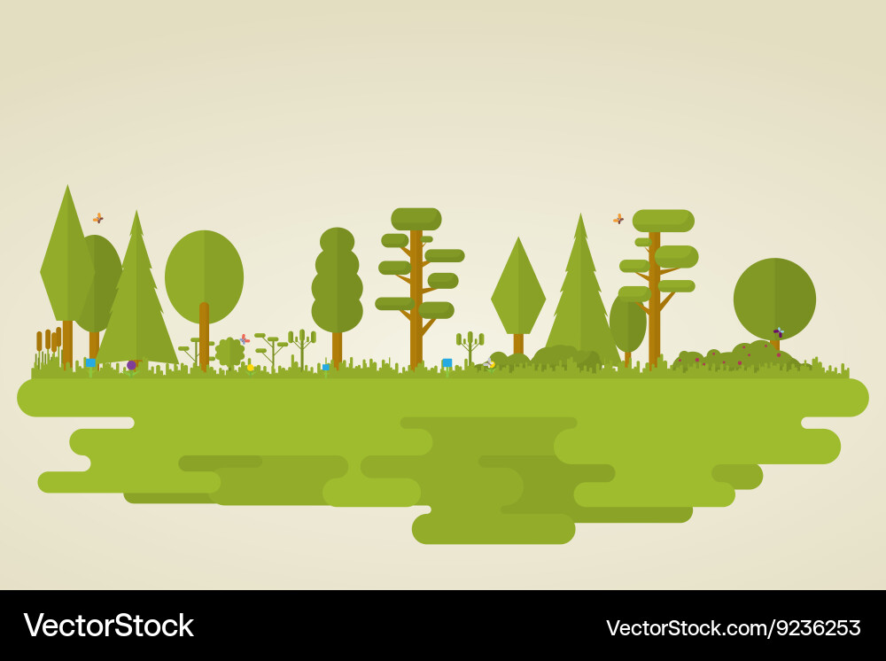 Flat nature Royalty Free Vector Image - VectorStock