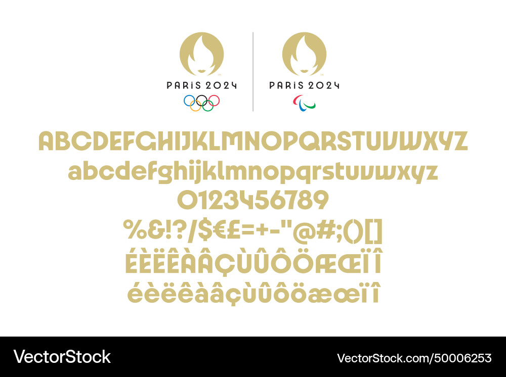 Homemade paris 2024 alphabet for editorial use Vector Image