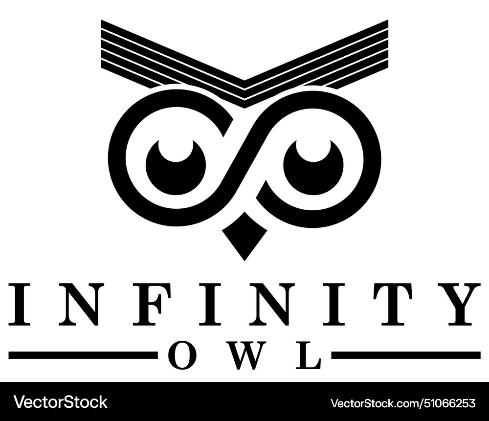 Infinity owl design logo Royalty Free Vector Image