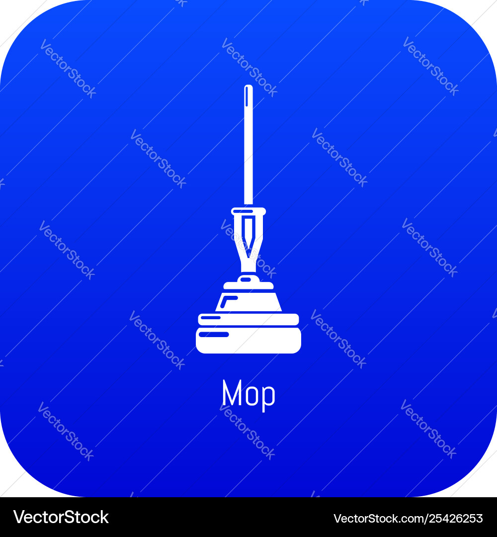 Mop-Symbol blau Lizenzfreies Vektorbild - VectorStock