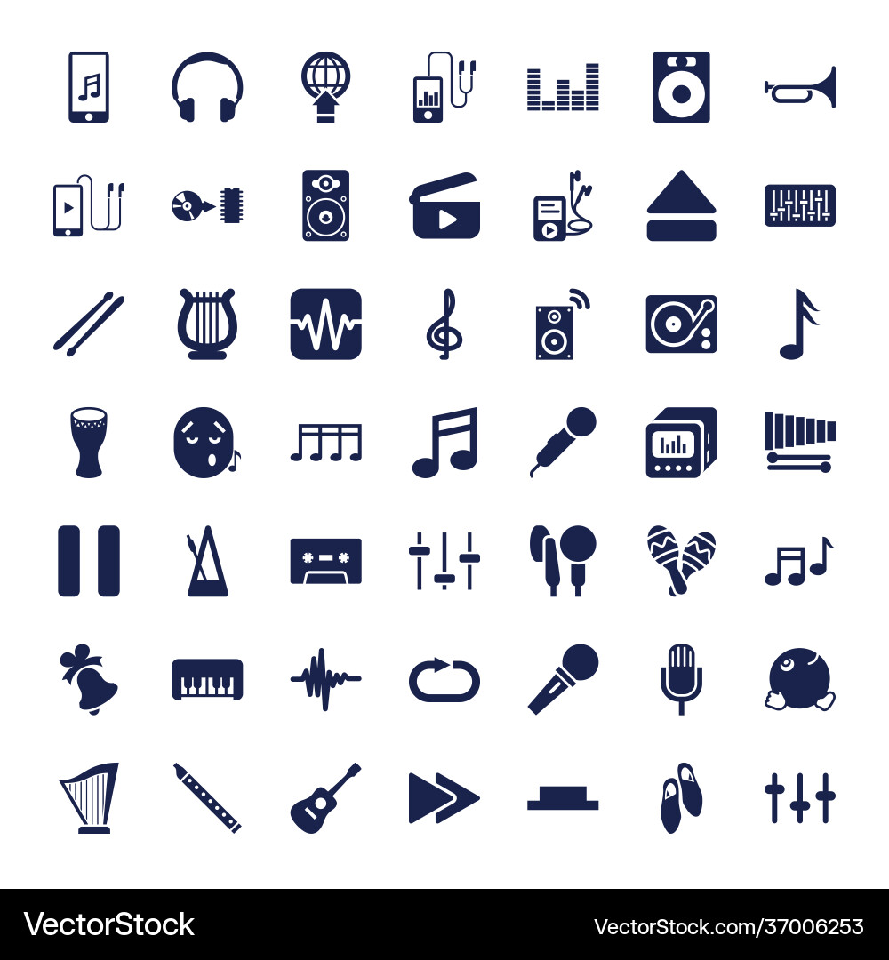 Music icons Royalty Free Vector Image - VectorStock