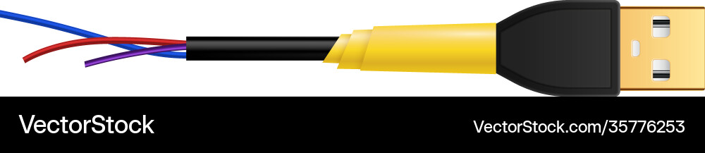 Realistic damaged cable Royalty Free Vector Image