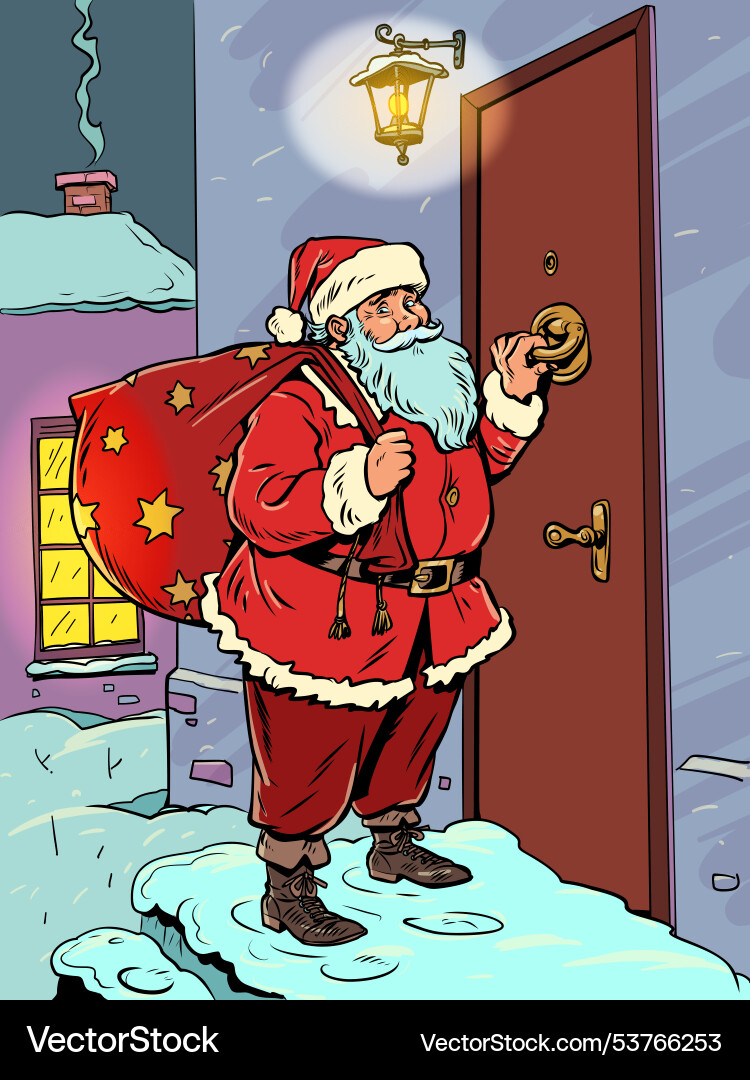 Retro Santa Delivering Gifts Royalty Free Vector Image