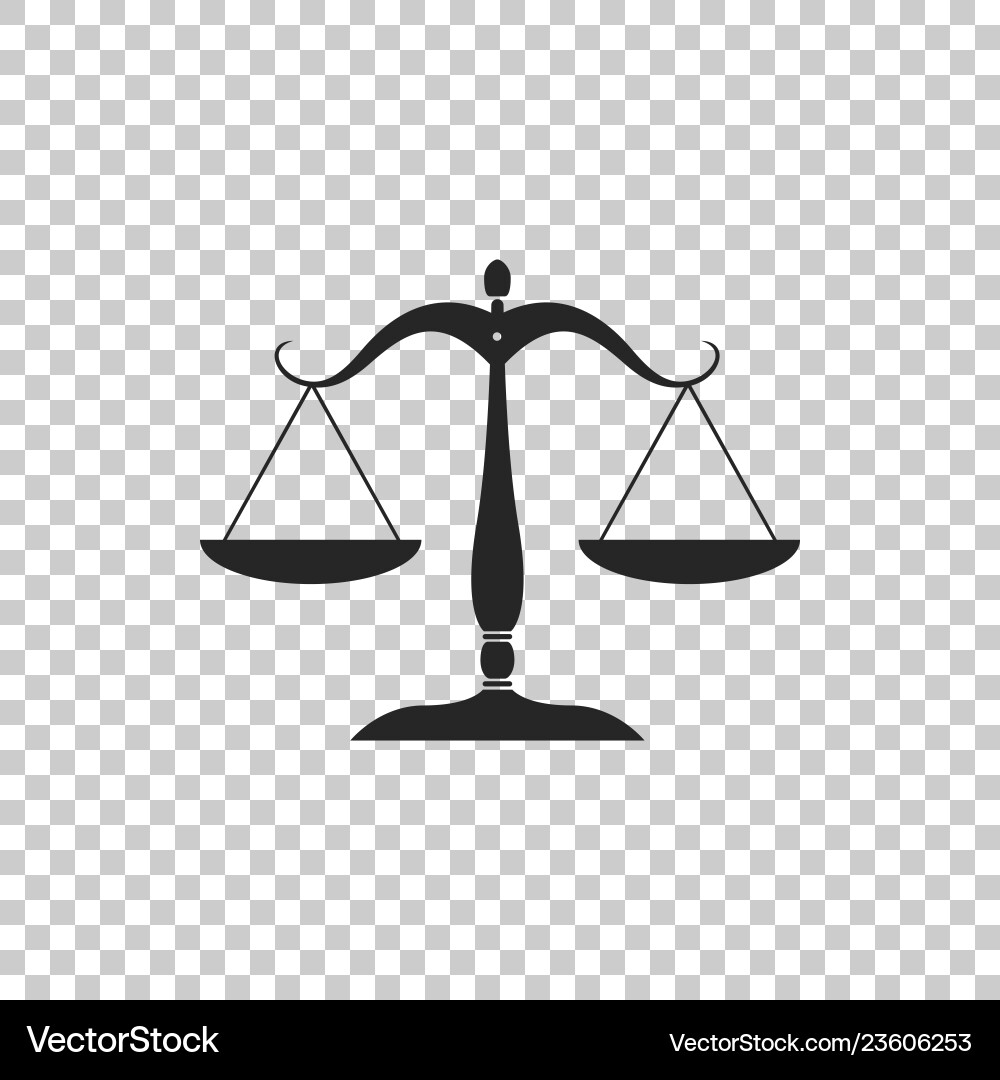 Scales of justice icon on transparent background Vector Image