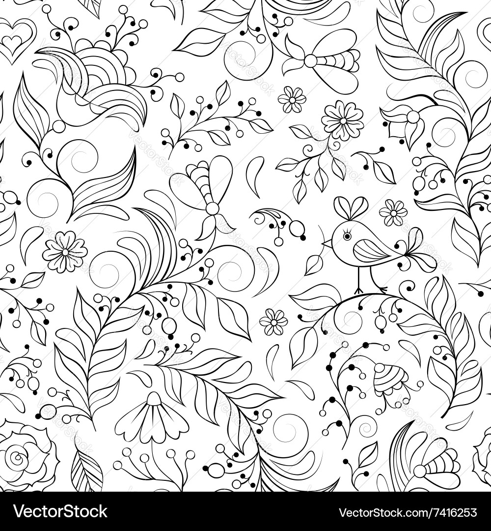Seamless pattern with abstract flowers Royalty Free Vector