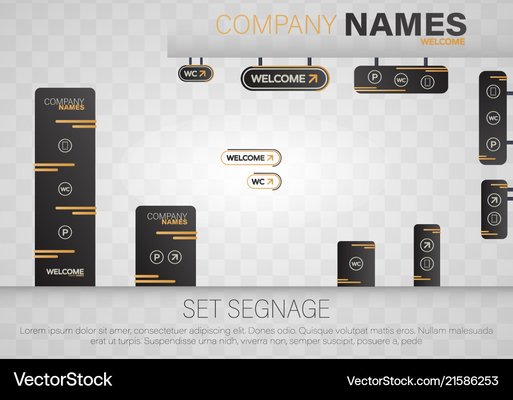 Set signage Royalty Free Vector Image - VectorStock