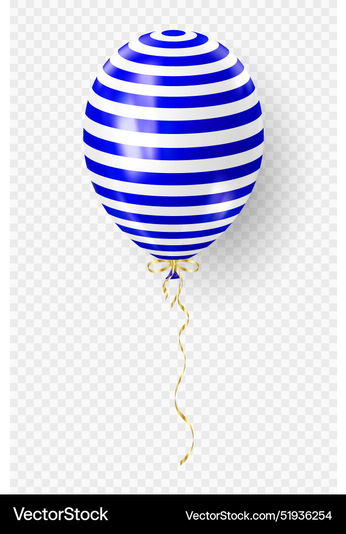3d realistic blue striped balloon usa Royalty Free Vector