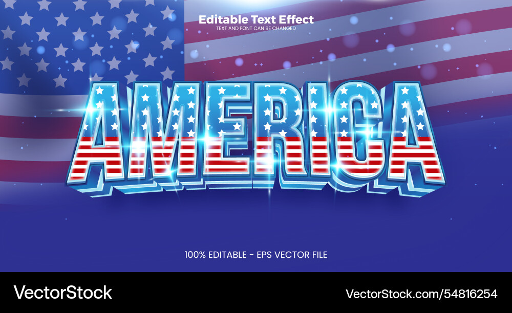 America editable text effect in modern trend style