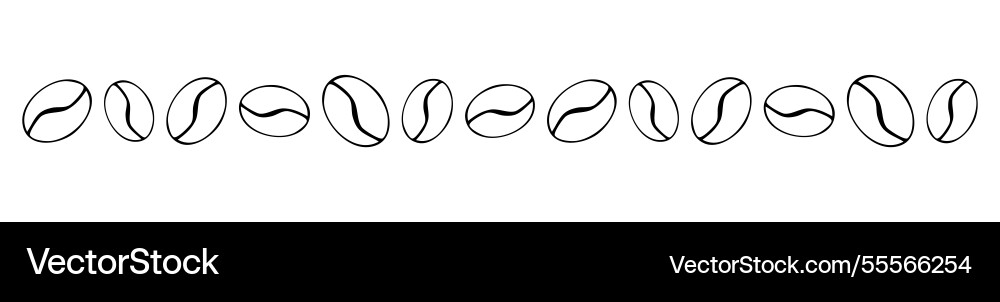 Coffee bean hand drawn border simple sketch Vector Image