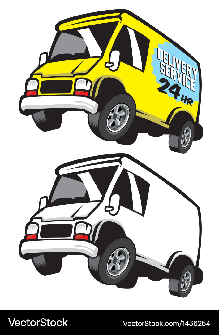 Commercial cartoon van Royalty Free Vector Image