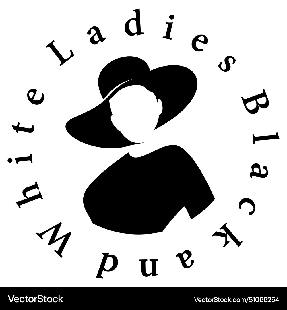 Damen in schwarz und weiß Logo Design Kunst Vektorbild