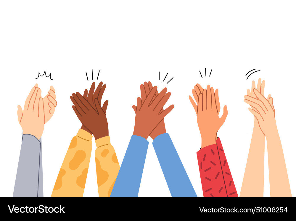 Diverse Hands Applause Celebration Royalty Free Vector Image