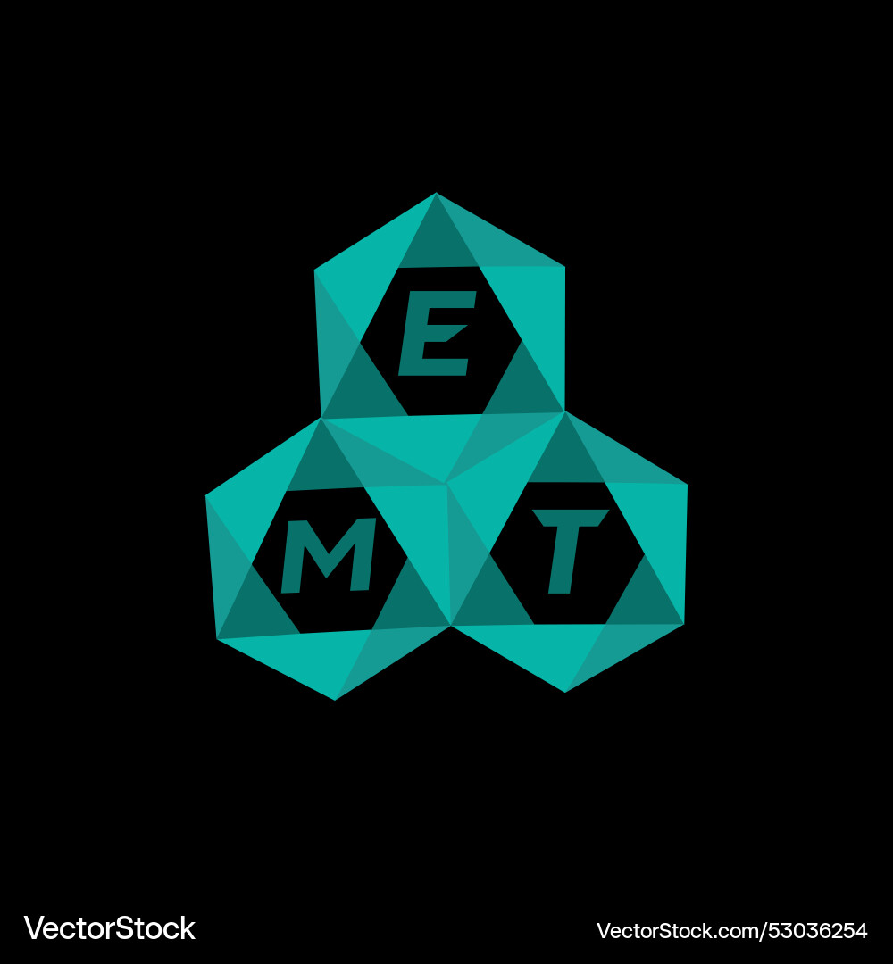 Emt creative minimalist letter logo unique Vector Image