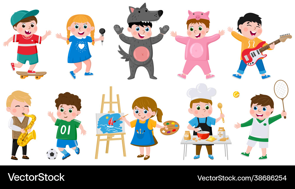 Kid hobbies Vector Images & Graphics for Commercial Use | VectorStock