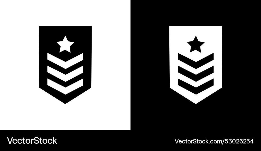 Military rank icon logo set Royalty Free Vector Image