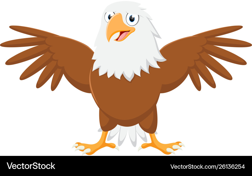 Süßer Adler Cartoon Lizenzfreies Vektorbild