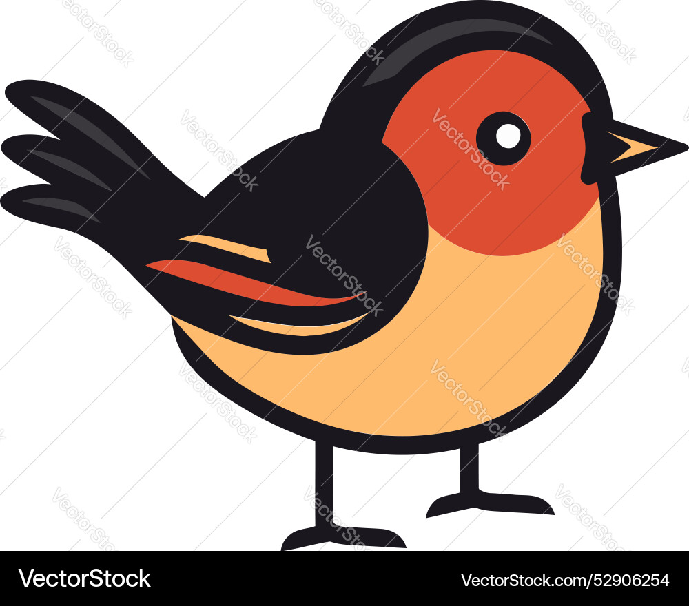 Serenity in monochrome robin design icon noble Vector Image