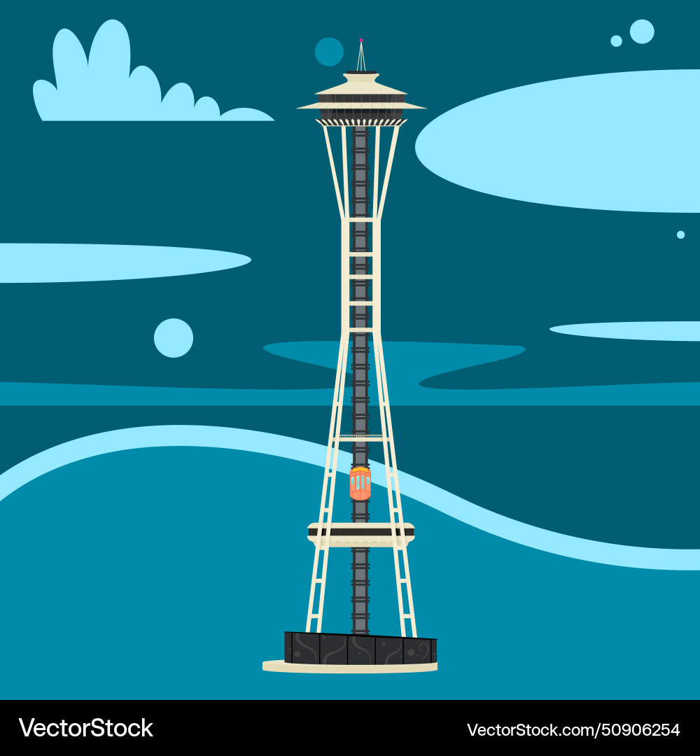 Space needle Royalty Free Vector Image - VectorStock