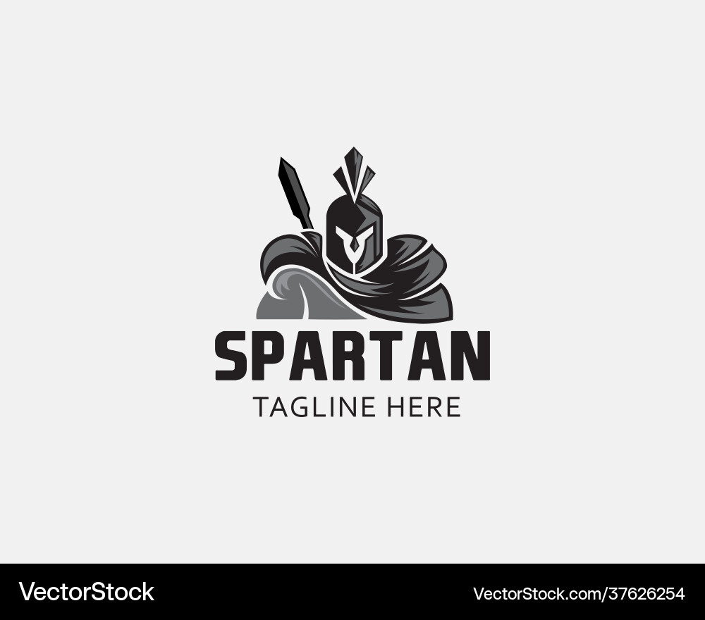 Spartan logo head strong Royalty Free Vector Image
