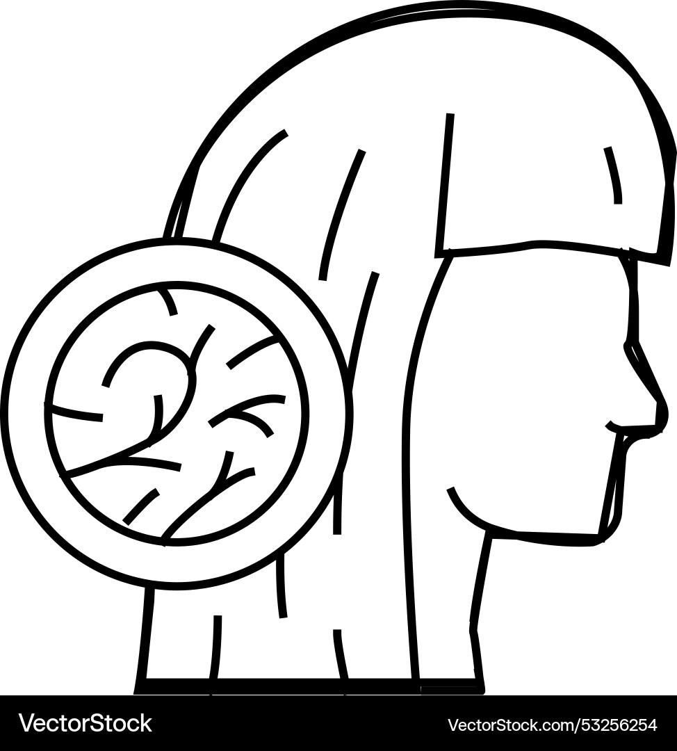 Split ends line icon Royalty Free Vector Image