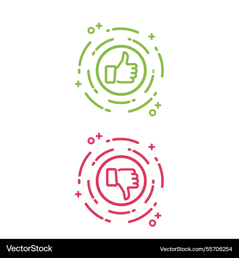 Thumb up or down icon ok and bad sign Royalty Free Vector