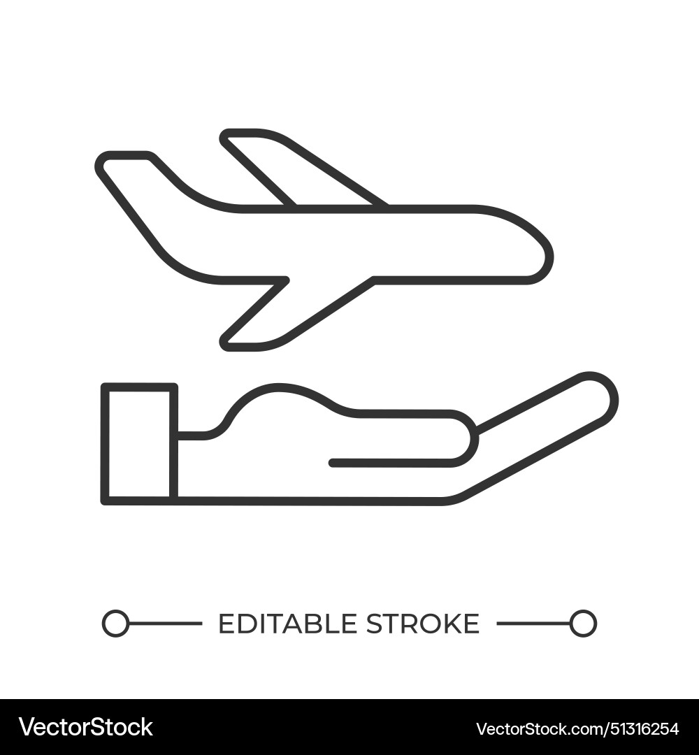 Travel insurance linear icon Royalty Free Vector Image