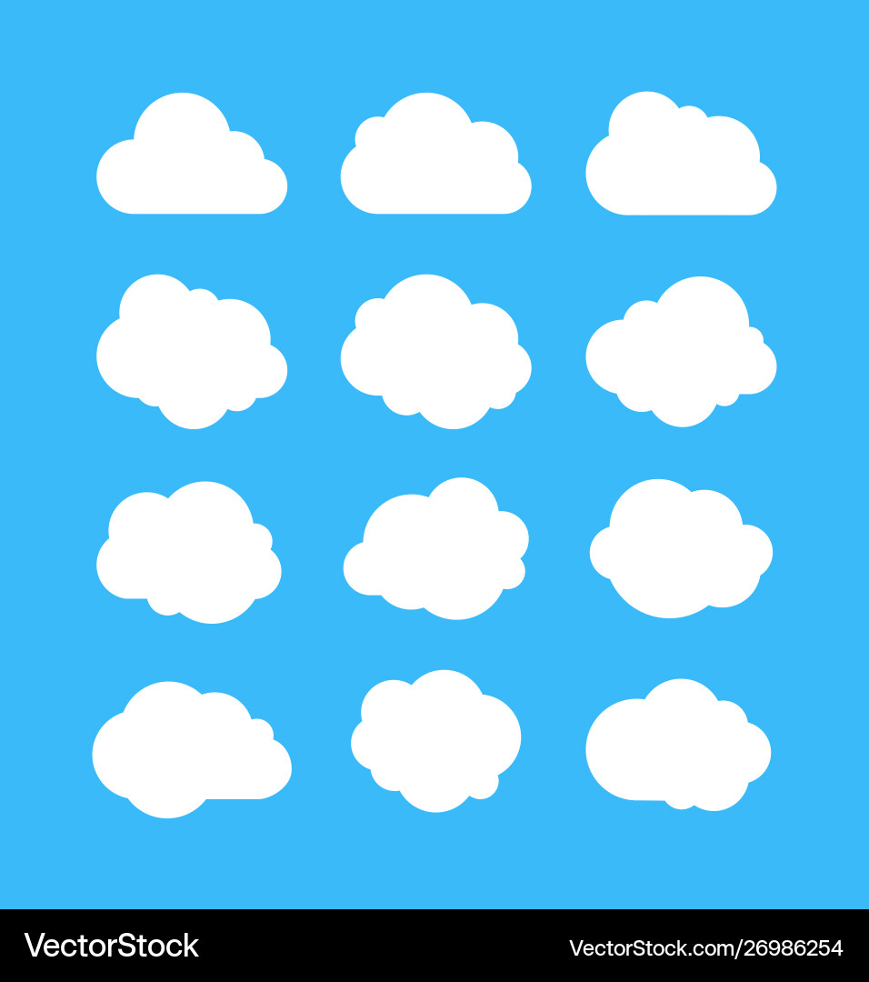 White simple clouds thinking bubbles cloud Vector Image