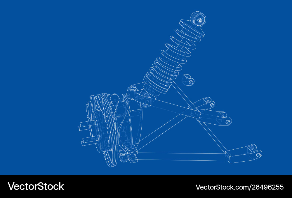 Car suspension with shock absorber Royalty Free Vector Image