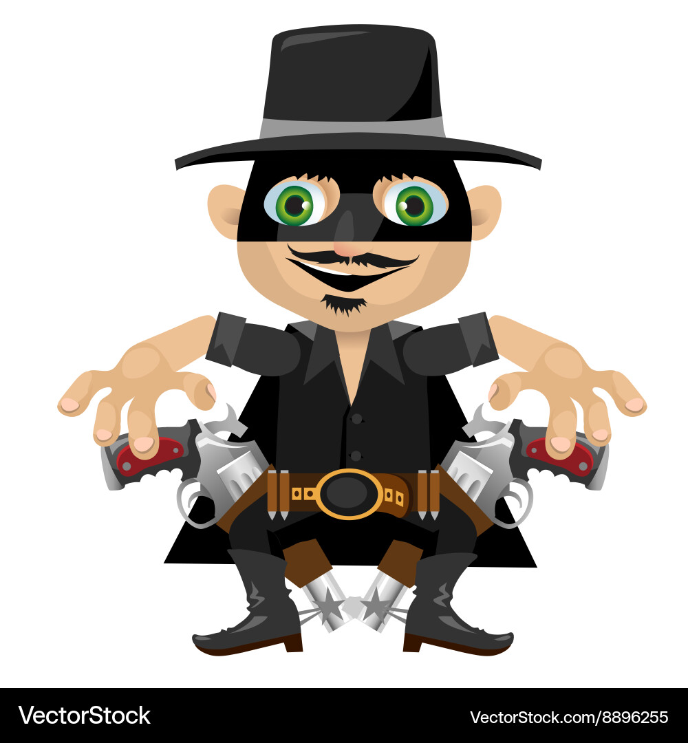 Cartoon character in wild west style robber Vector Image