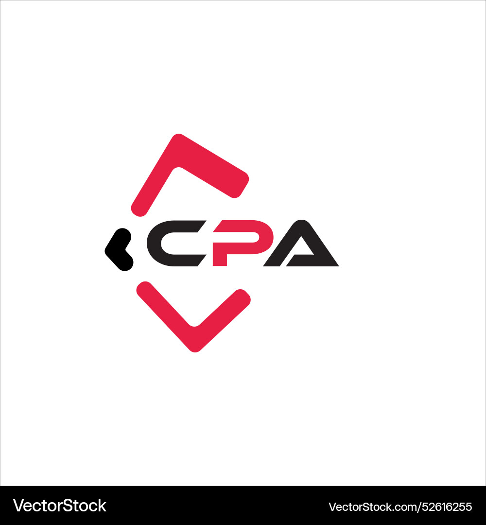 Cpa creative minimalist letter logo unique Vector Image