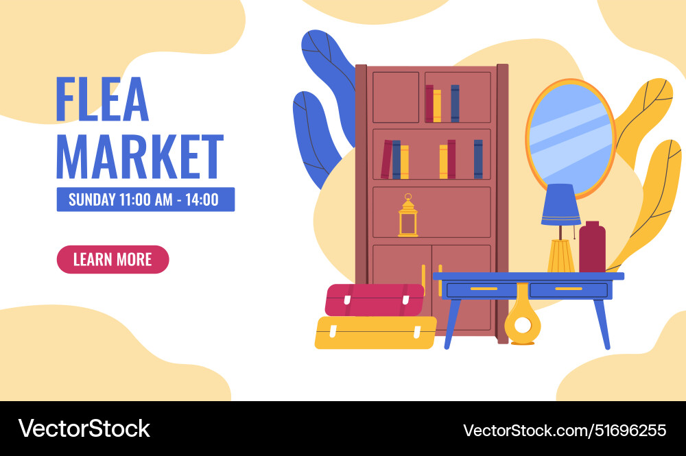 Flea market poster Royalty Free Vector Image - VectorStock