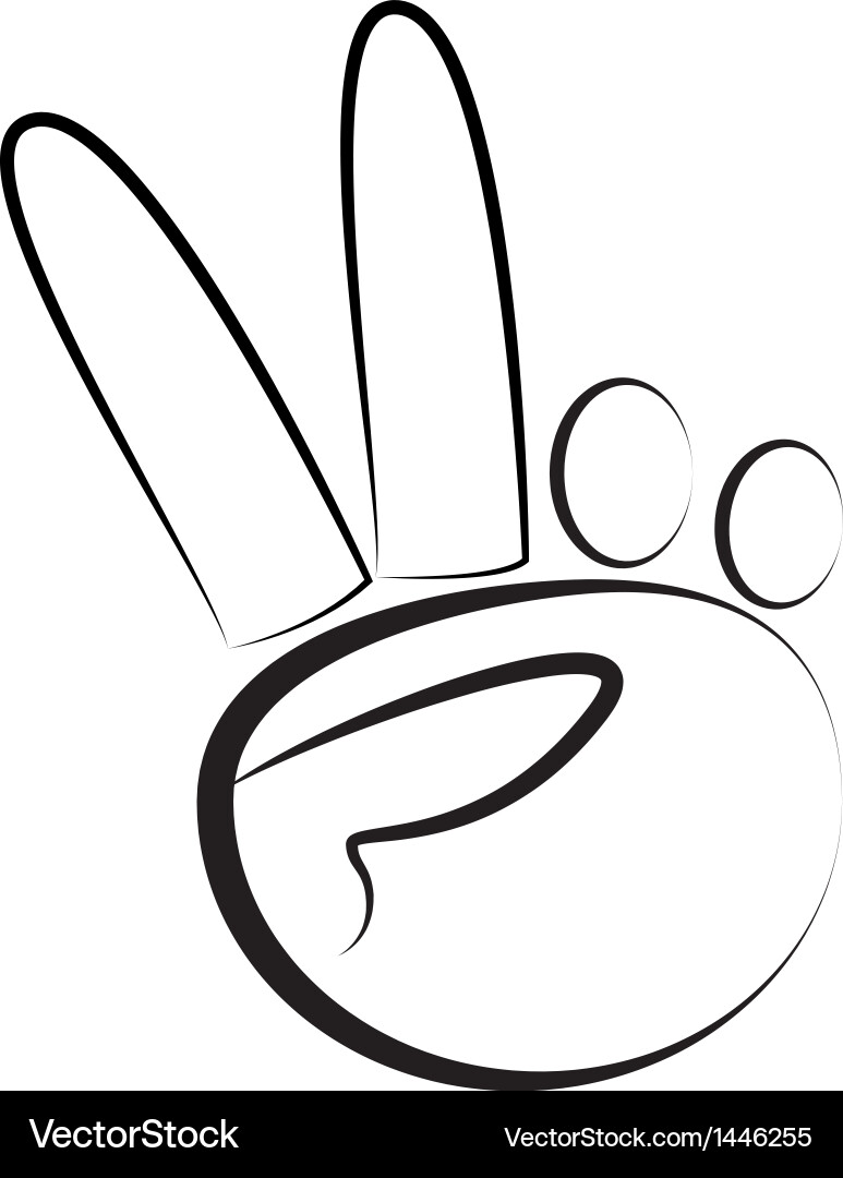 Hand-peace symbol logo Royalty Free Vector Image