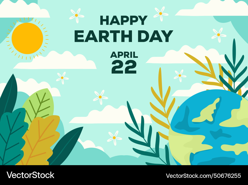 Happy earth day background design Royalty Free Vector Image