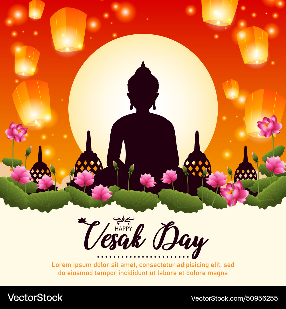 Happy vesak day Royalty Free Vector Image - VectorStock