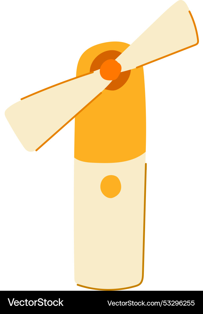 Held hand electric fan cartoon Royalty Free Vector Image