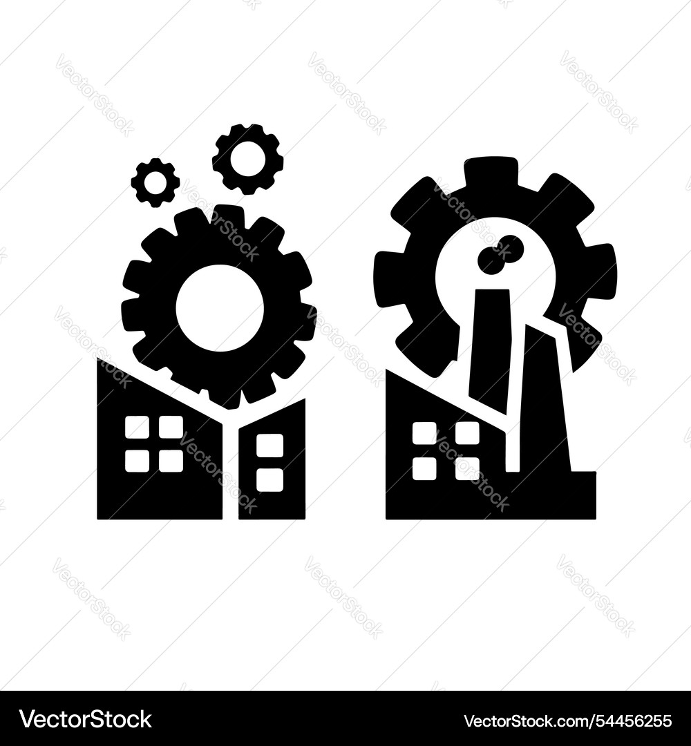 Industry gear icons Royalty Free Vector Image - VectorStock