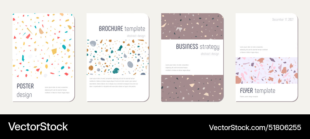 Note book cover design terrazzo abstract Vector Image