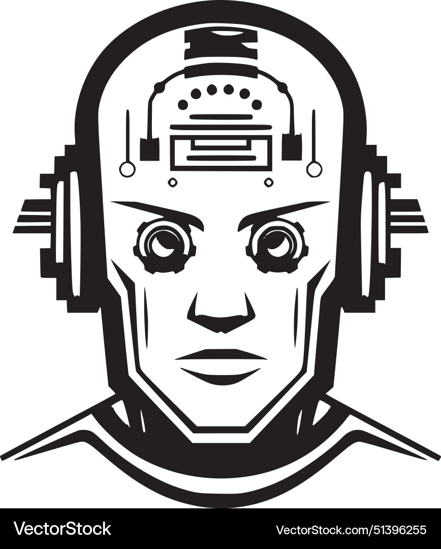 Robot - minimalist and simple silhouette Vector Image