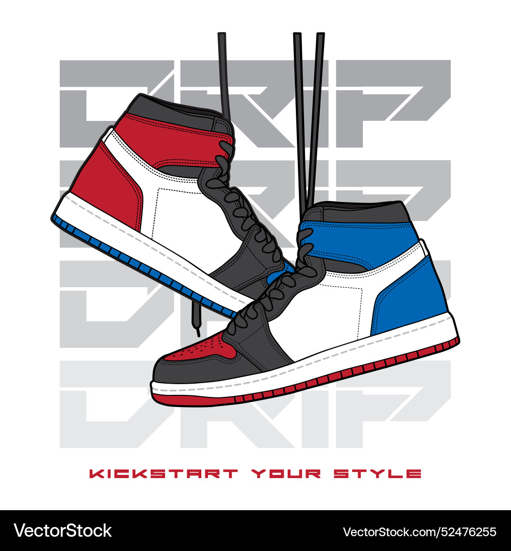 Sneakers shoes with slogan quotes tshirt Vector Image